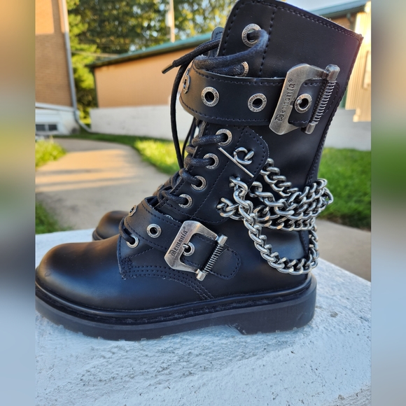 Demonia | Shoes | Demonia Steampunk Leather Combat Boots | Poshmark